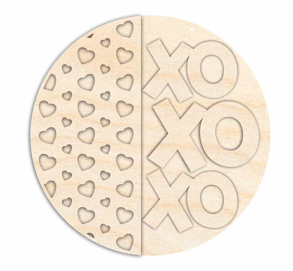 Unfinished Wood XO XO XO Door Sign Kit | Wood Craft Cutouts | 1/4" Thi ...