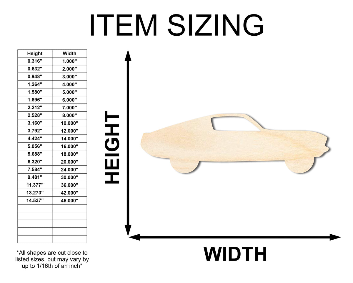 Unfinished Wood Muscle Car Shape - Car Craft - up to 36" DIY – 24 Hour ...