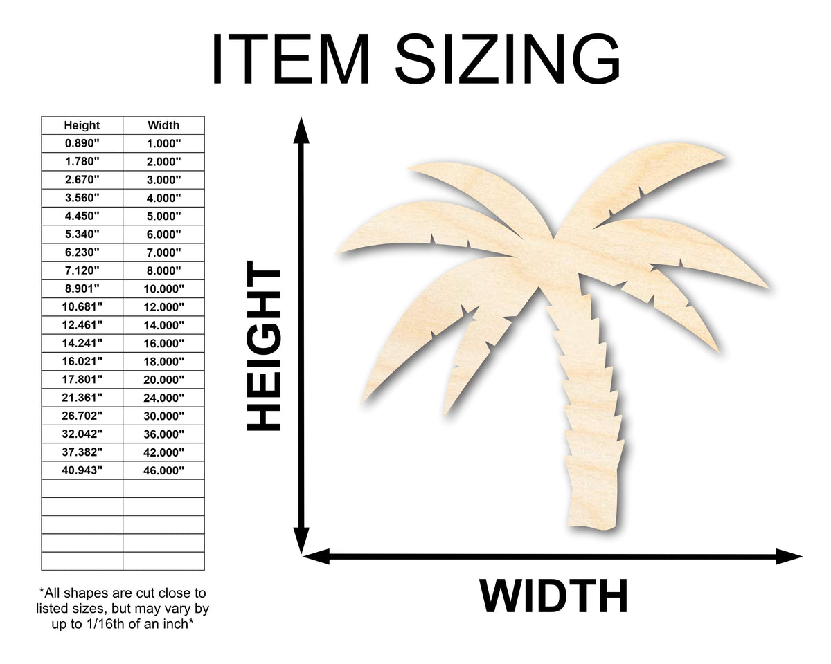 Unfinished Wood Palm Tree Shape - Craft - up to 46" – 24 Hour Crafts