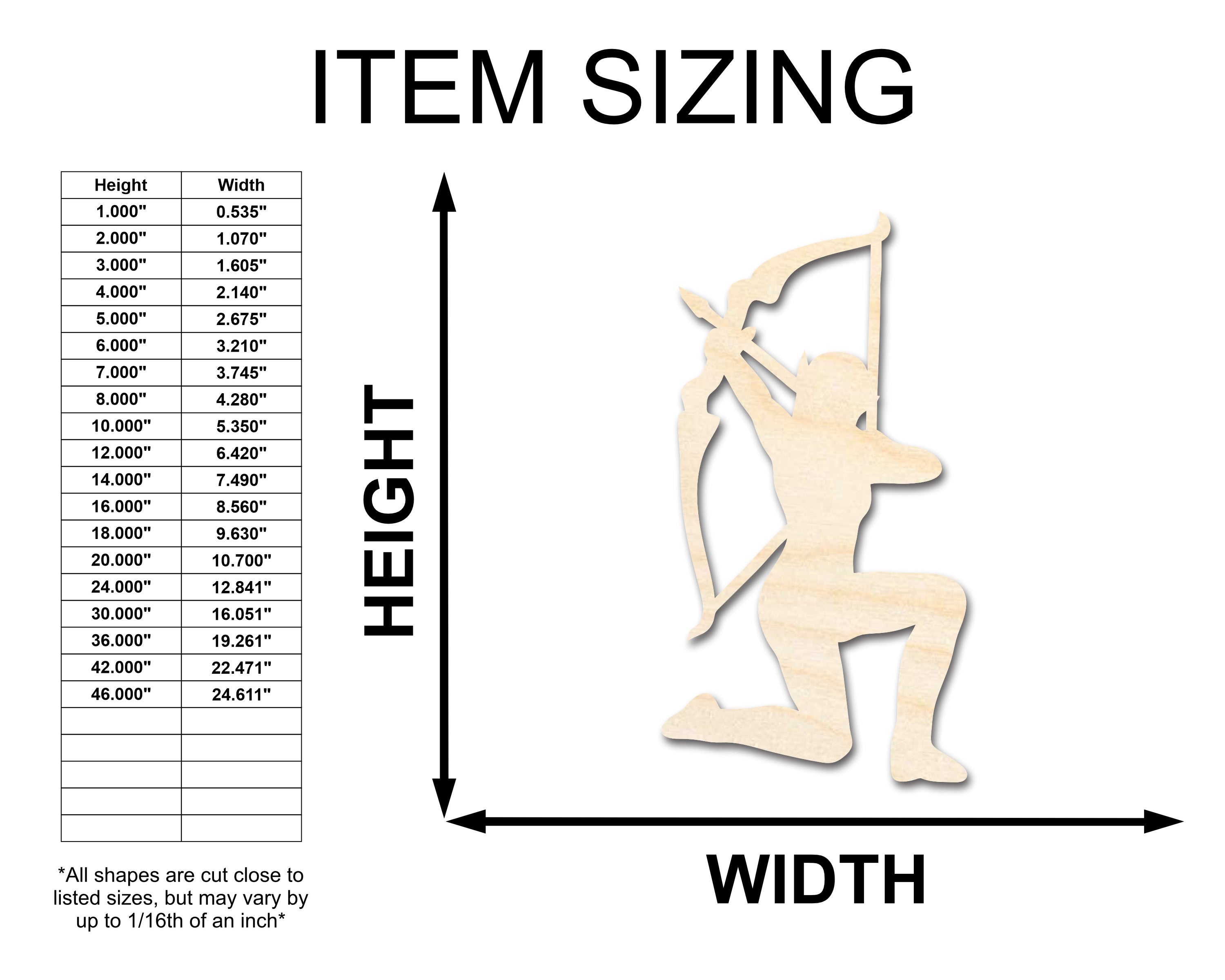 Unfinished Wood Elven Archer Shape - Craft - up to 46" – 24 Hour Crafts
