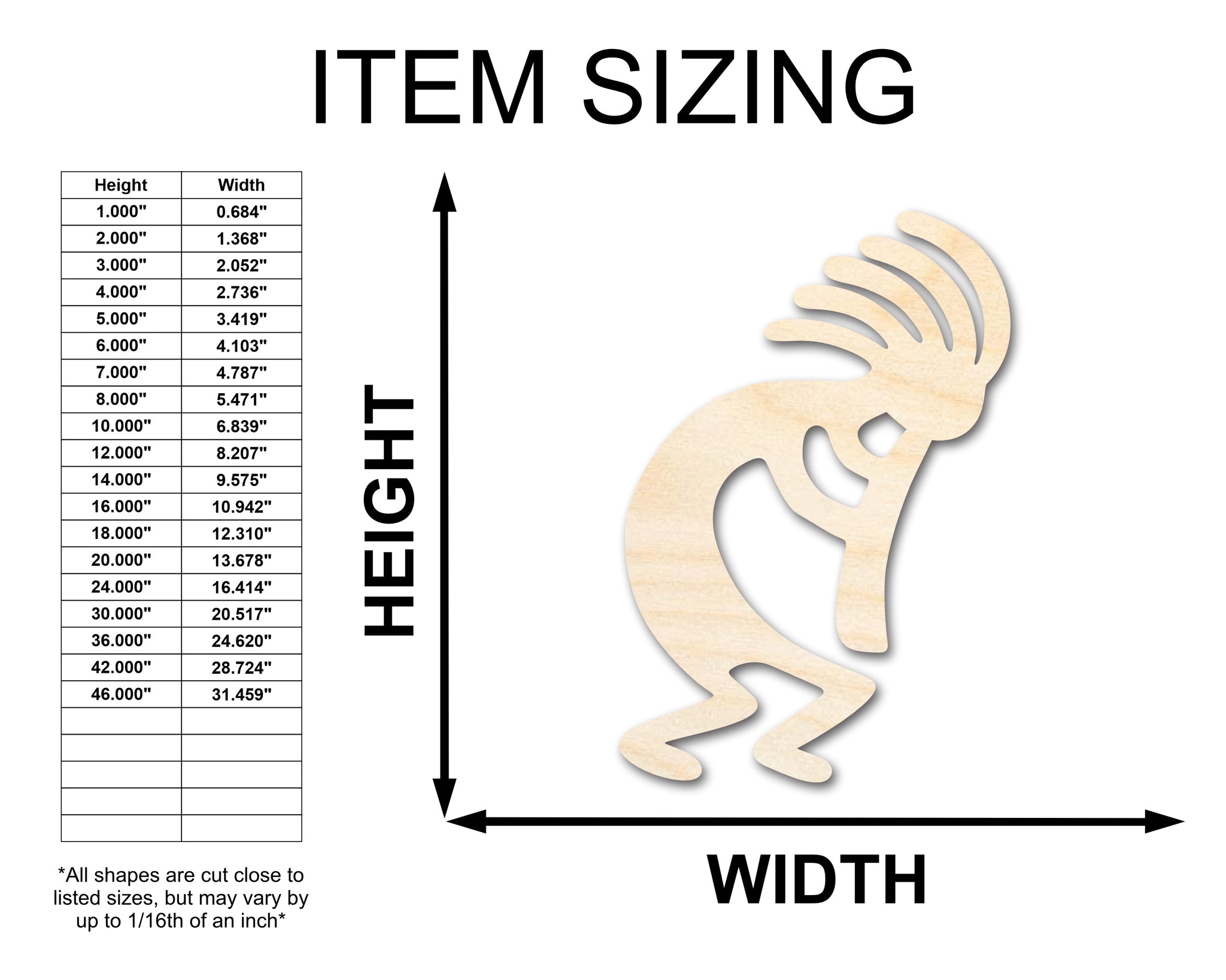 Unfinished Wood Kokopelli Shape - Craft - up to 36" – 24 Hour Crafts