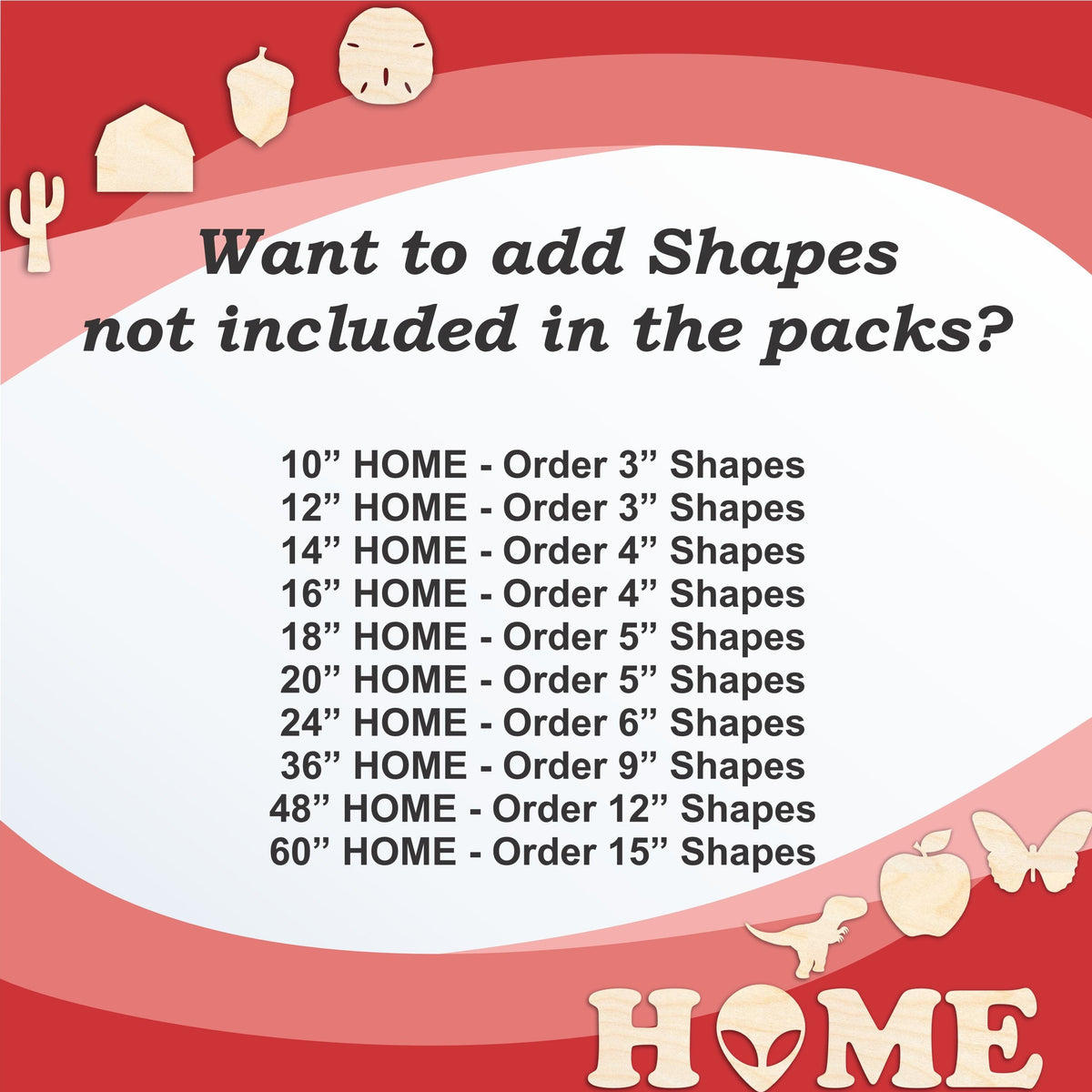 Unfinished Wood Interchangeable Home Craft Set - up to 60" DIY – 24 ...