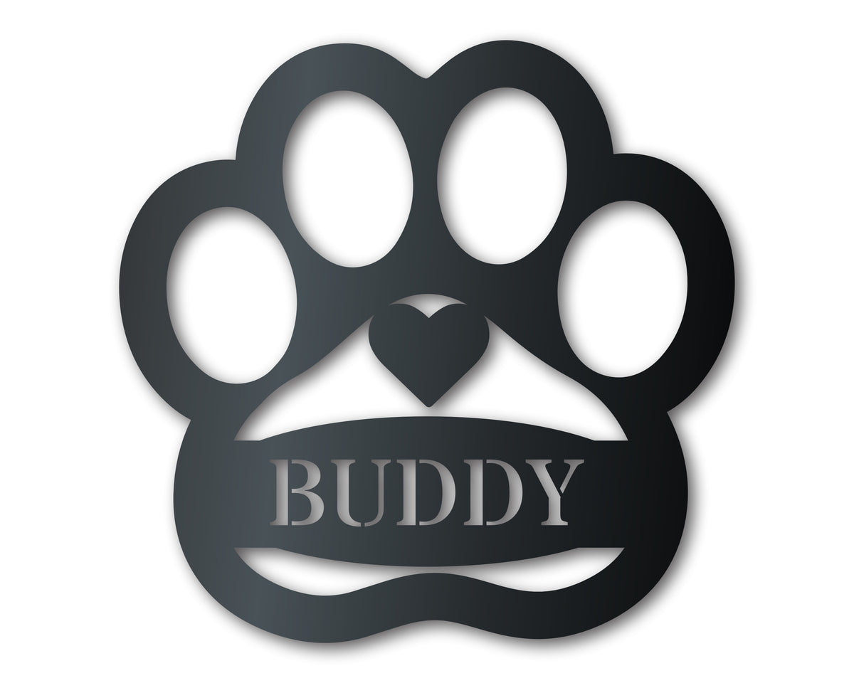 Metal Custom Pawprint Wall Art - Metal Sign - 14 Color Options – 24 ...