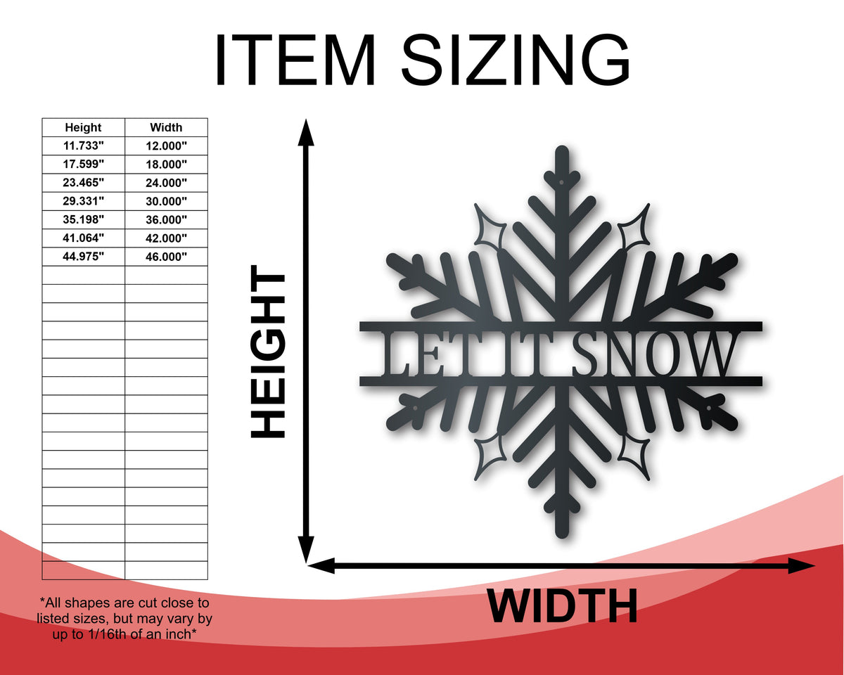 Metal Custom Snowflake Wall Art - Metal Winter Sign - 14 Color Options ...
