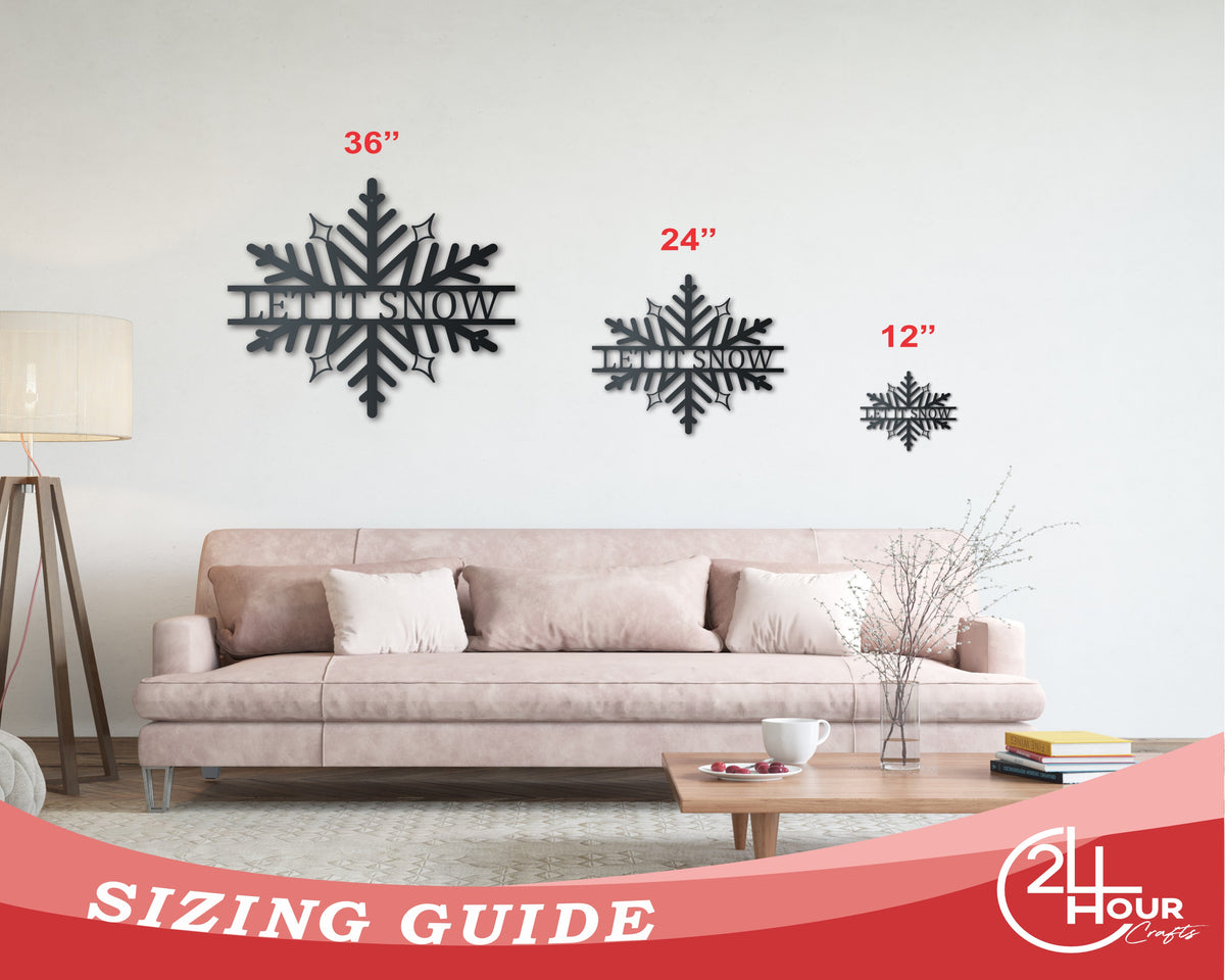 Metal Custom Snowflake Wall Art - Metal Winter Sign - 14 Color Options ...