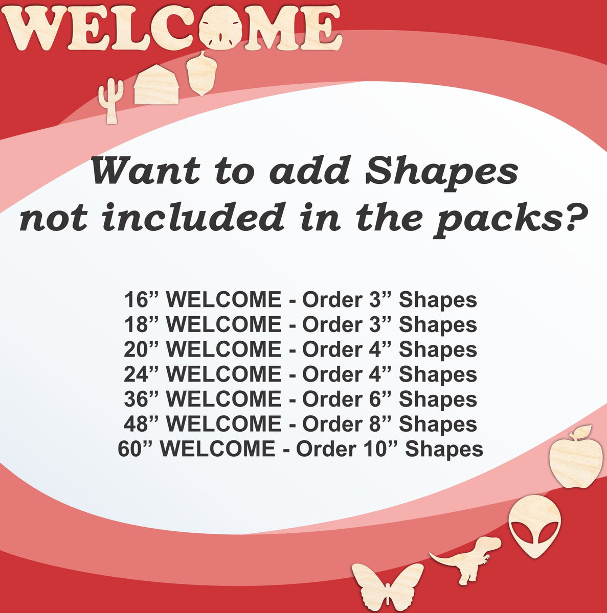 Unfinished Wood Interchangeable Welcome Craft Set - up to 60" DIY – 24 ...