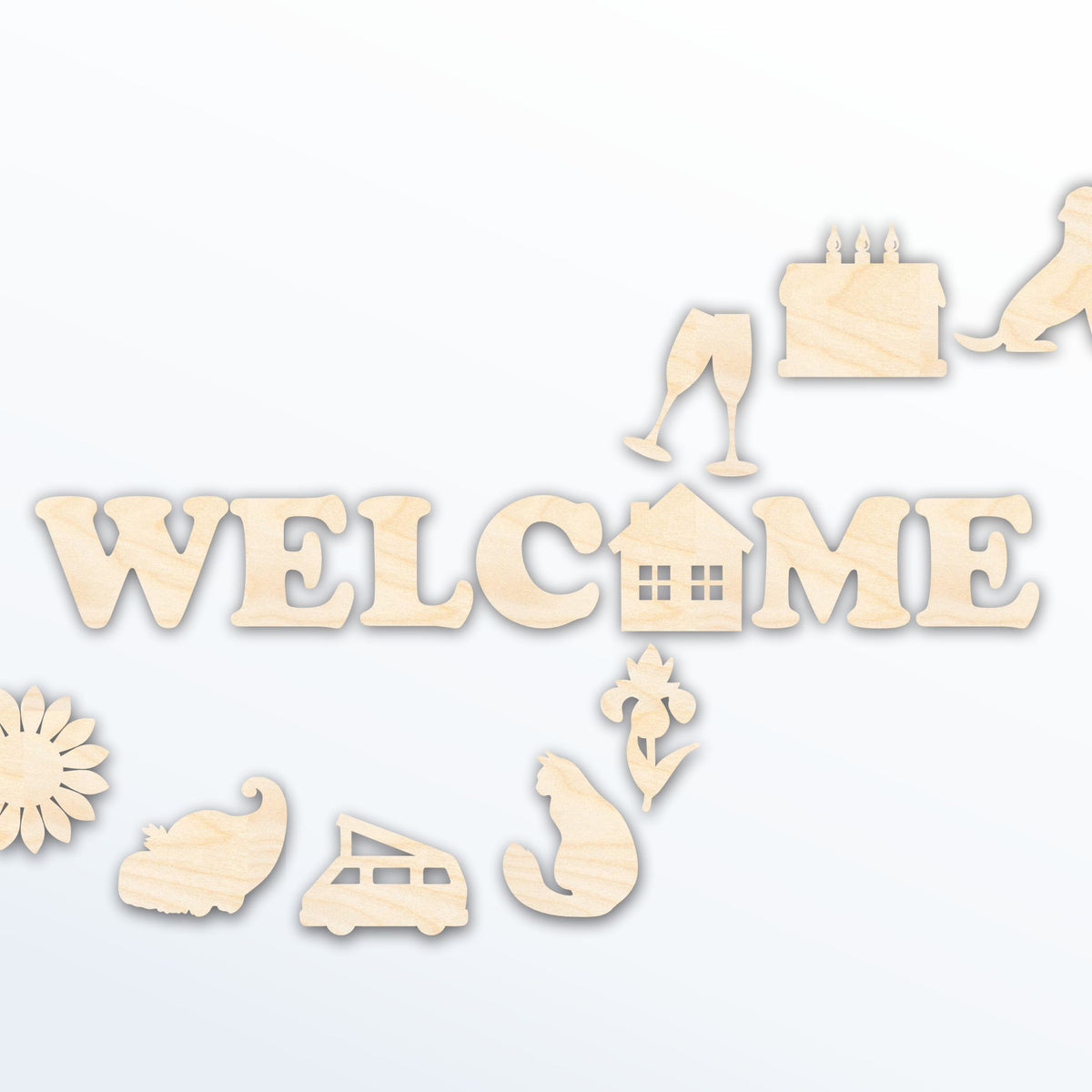 Unfinished Wood Interchangeable Welcome Craft Set - up to 60" DIY – 24 ...