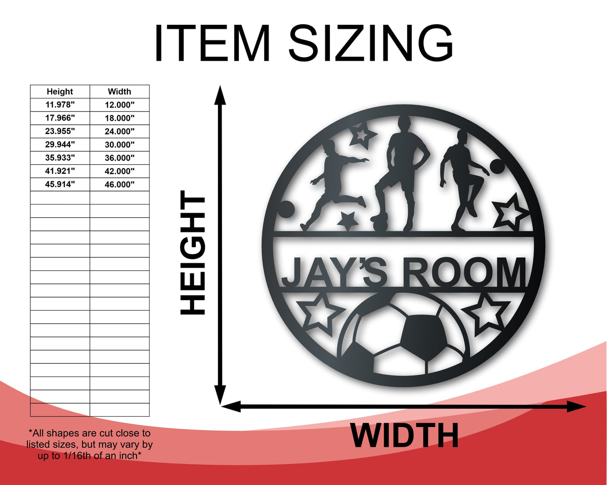 Custom Metal Boys Soccer Monogram Wall Art - Metal Sports Sign - 14 Co ...