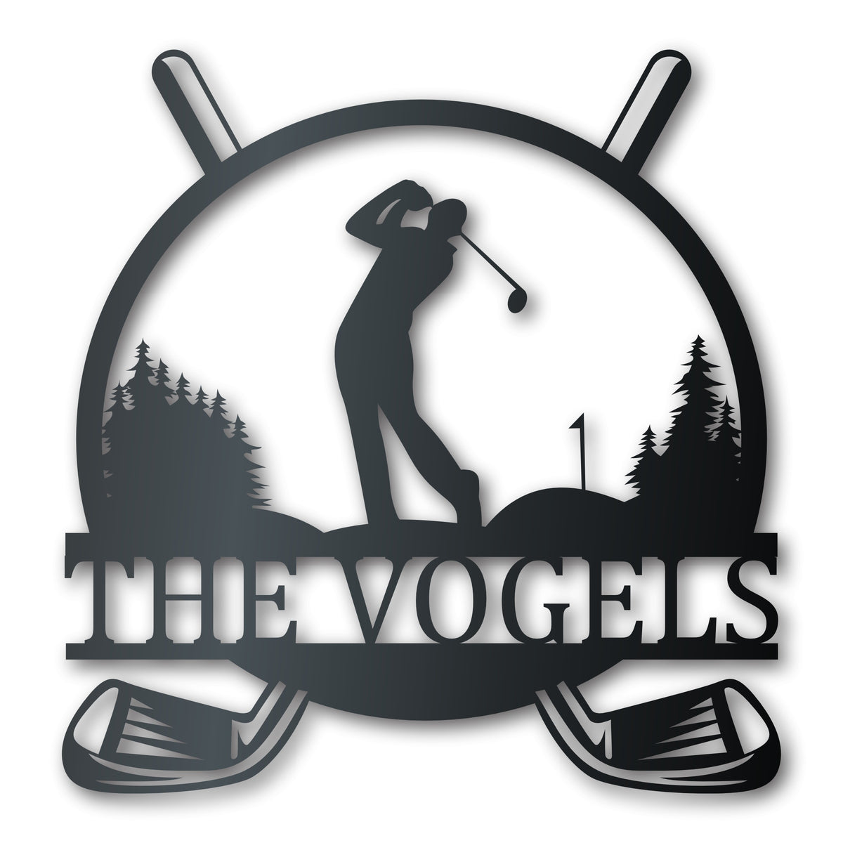 Custom Metal Golfing Monogram Wall Art - Custom Metal Sports Sign - 14 ...