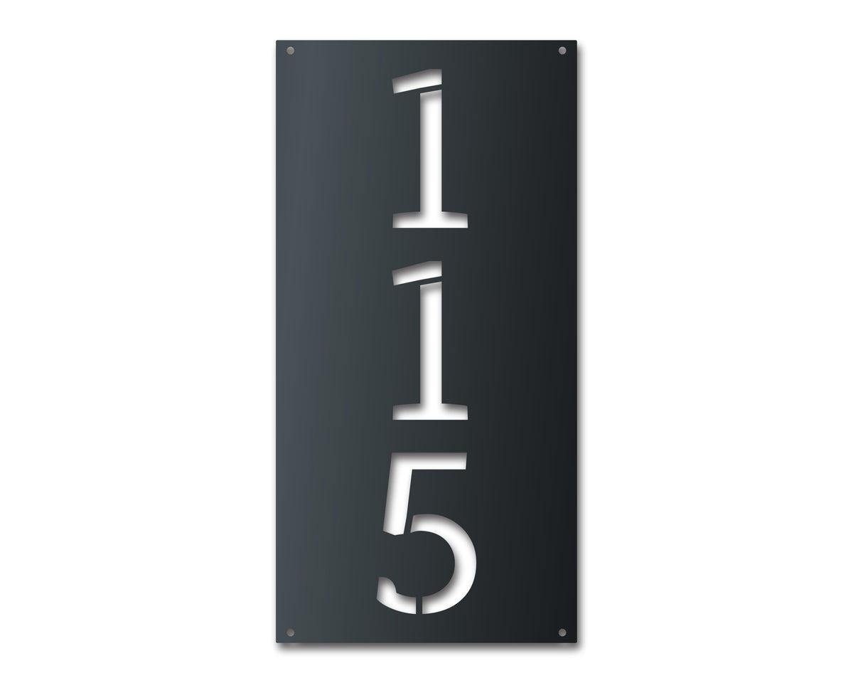 Custom Metal House Number Stencil Wall Art - Custom House Numbers Vert ...