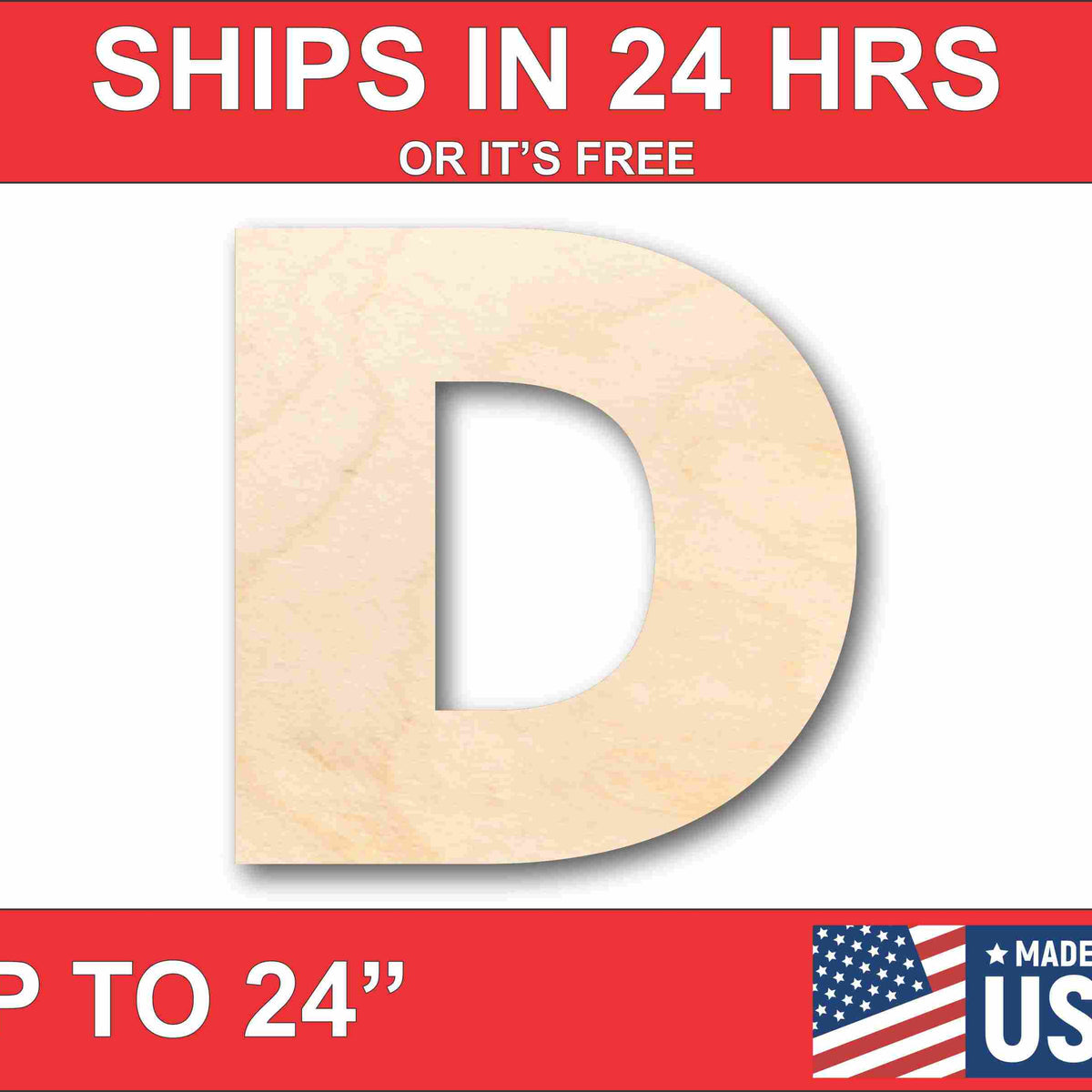 Unfinished Wood Block Letter D - Craft - up to 46" DIY – 24 Hour Crafts