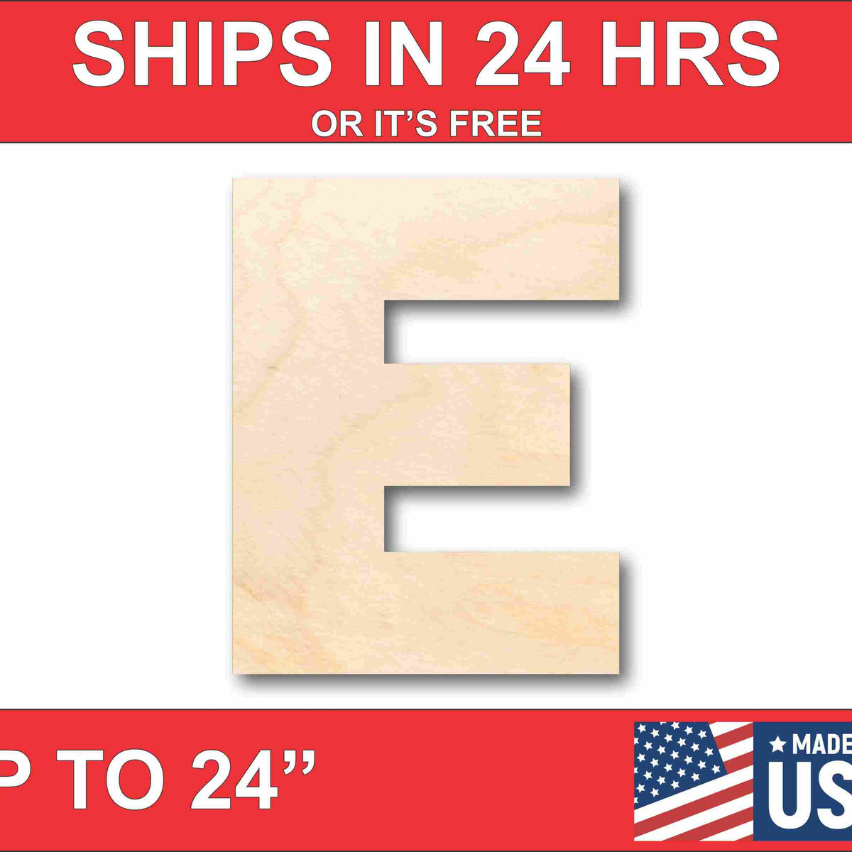 Unfinished Wood Block Letter E - Craft - up to 46" DIY – 24 Hour Crafts