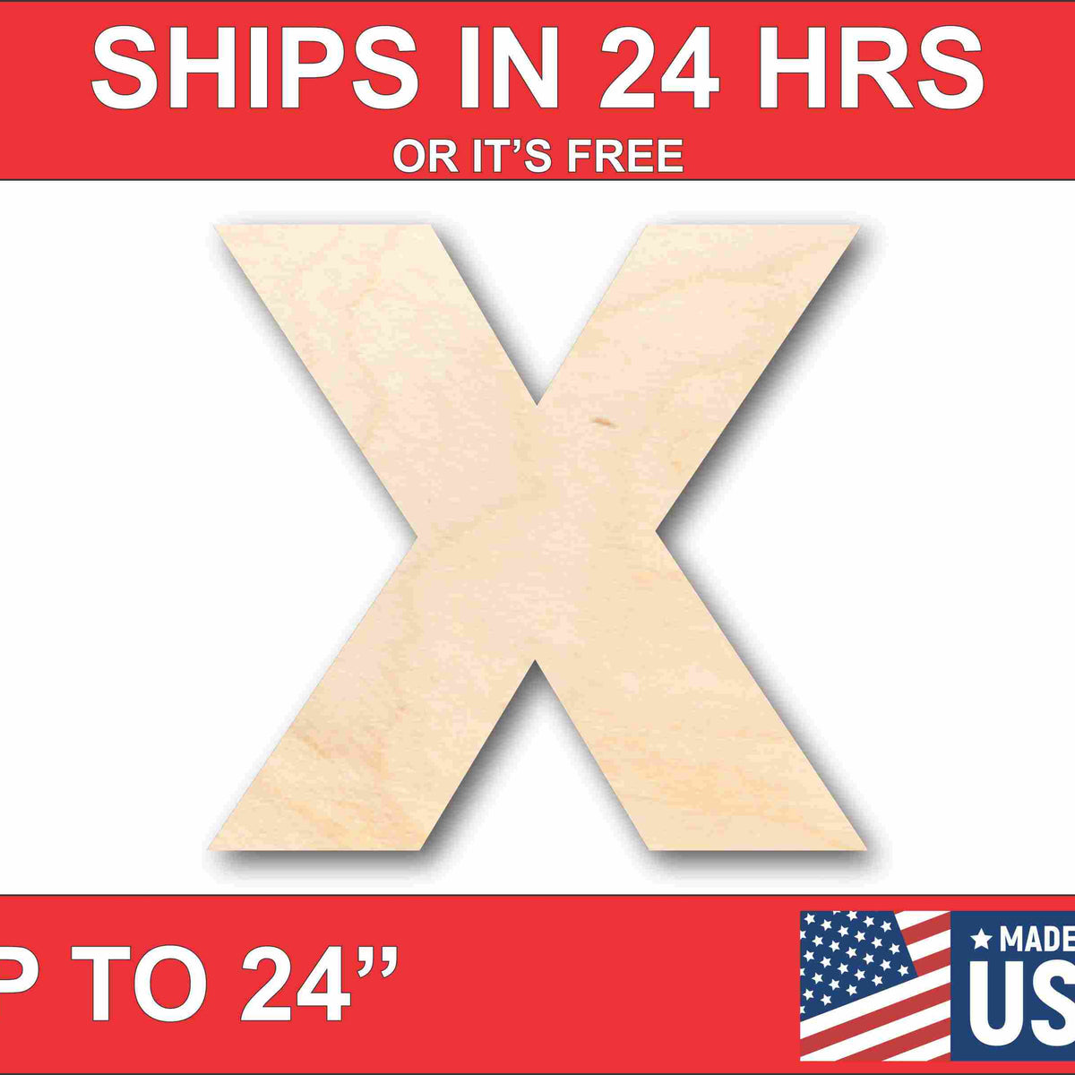 Unfinished Wood Block Letter X - Craft - up to 46" DIY – 24 Hour Crafts