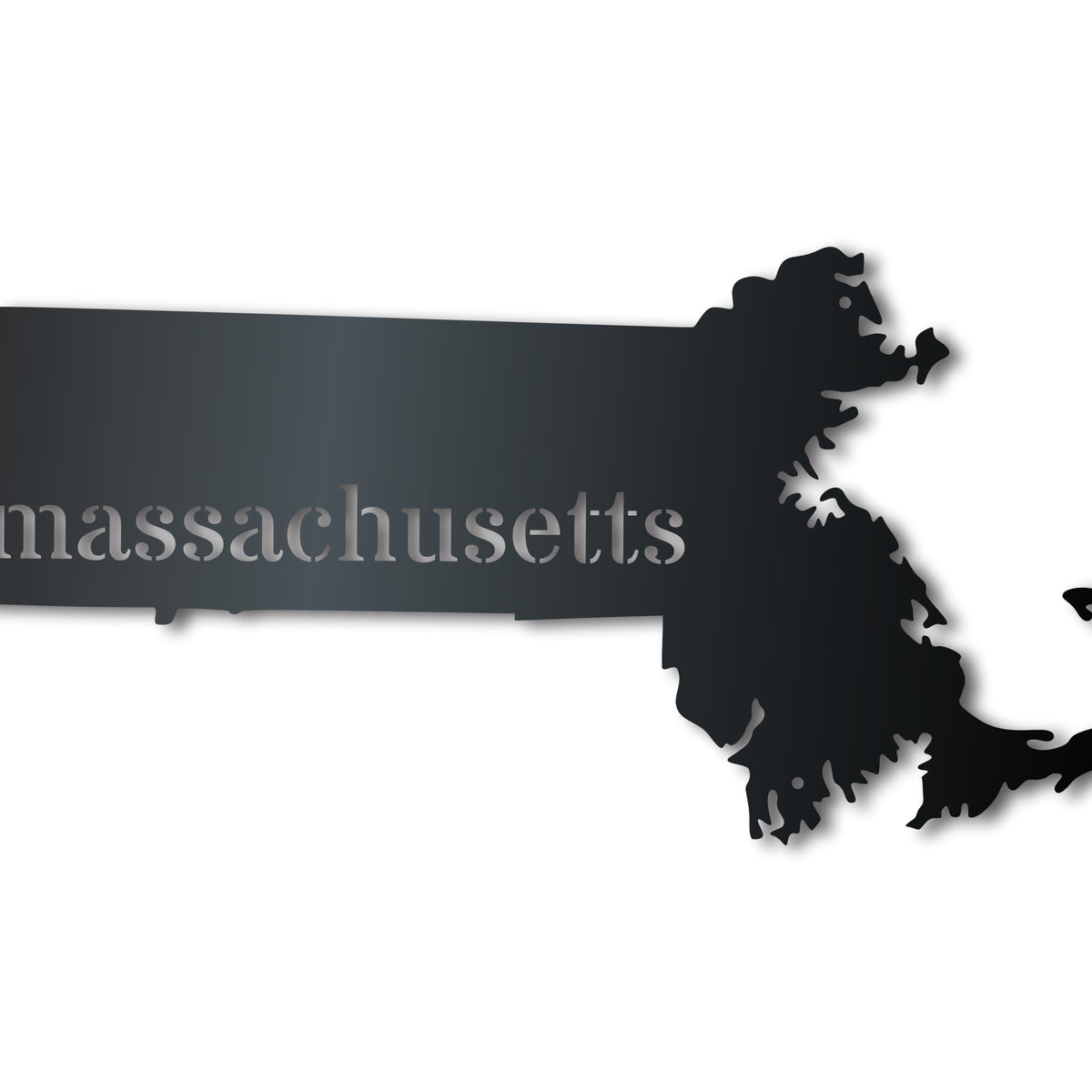 Metal Massachusetts Wall Art - Custom Metal US State Sign - 14 Color O ...