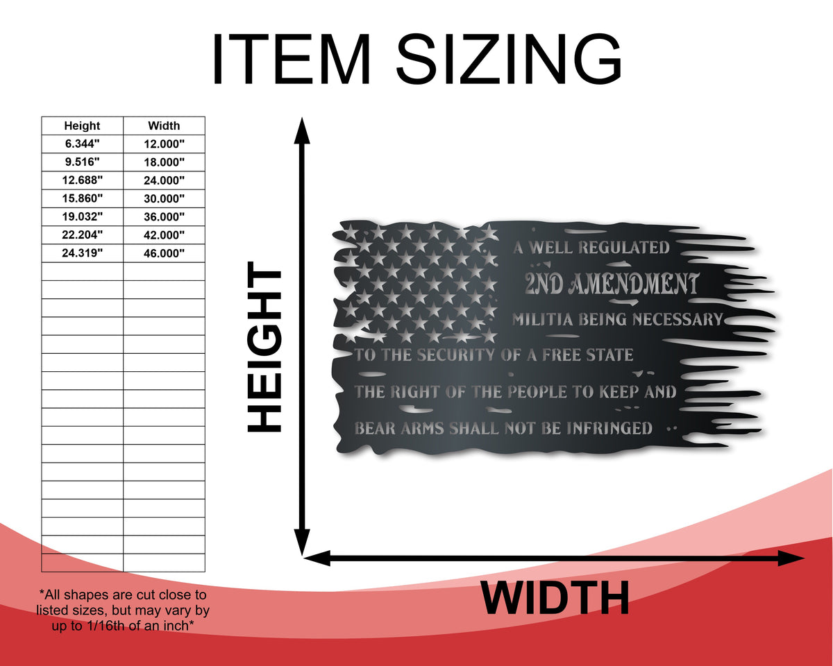 Metal American Flag Amendment Wall Art - Patriotic Metal Sign - 14 Col ...