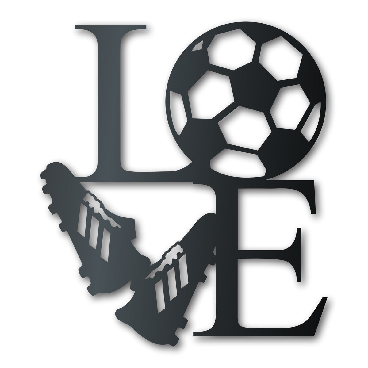 Metal Soccer Love Wall Art - Metal Sports Sign - 14 Color Options – 24 ...