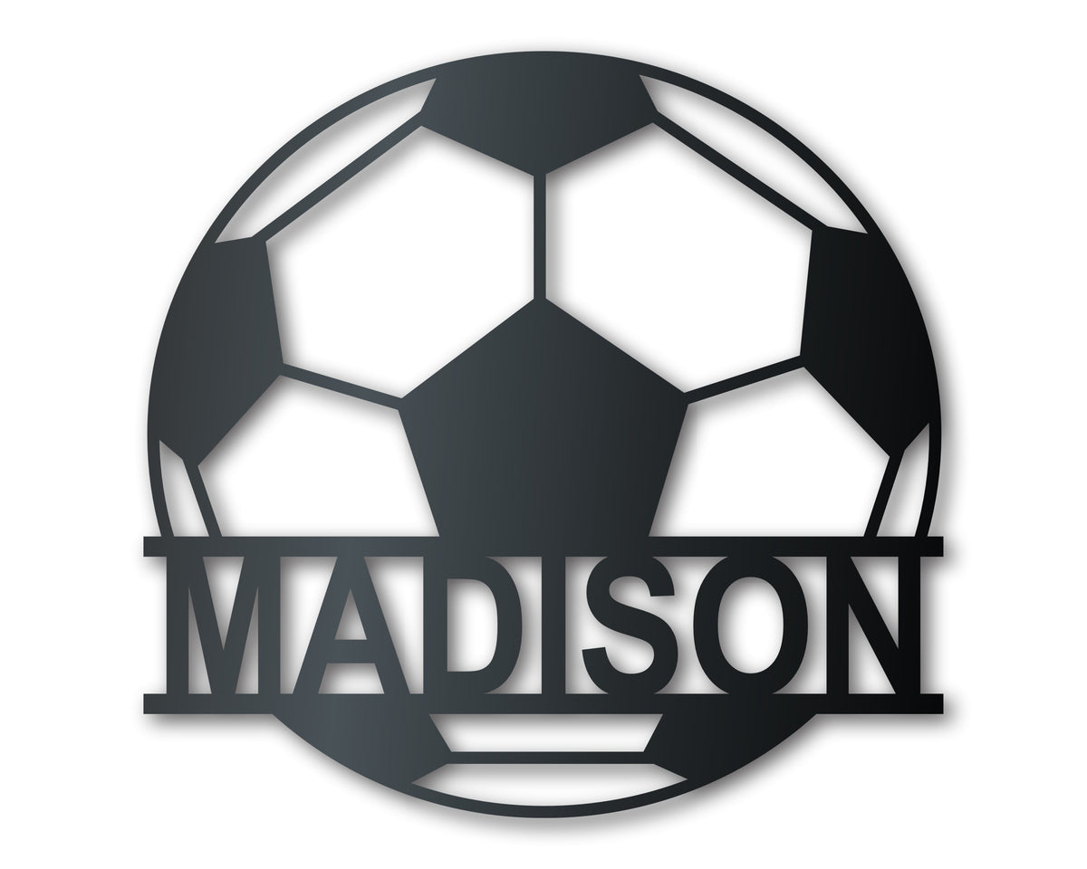 Custom Metal Soccer Monogram Wall Art - Metal Sports Sign - 14 Color O ...