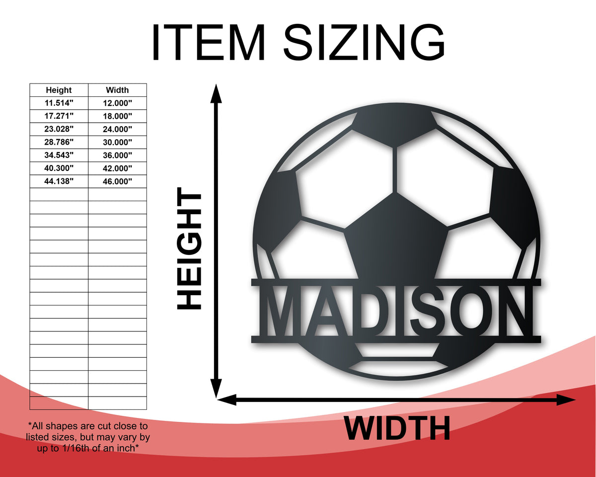 Custom Metal Soccer Monogram Wall Art - Metal Sports Sign - 14 Color O ...