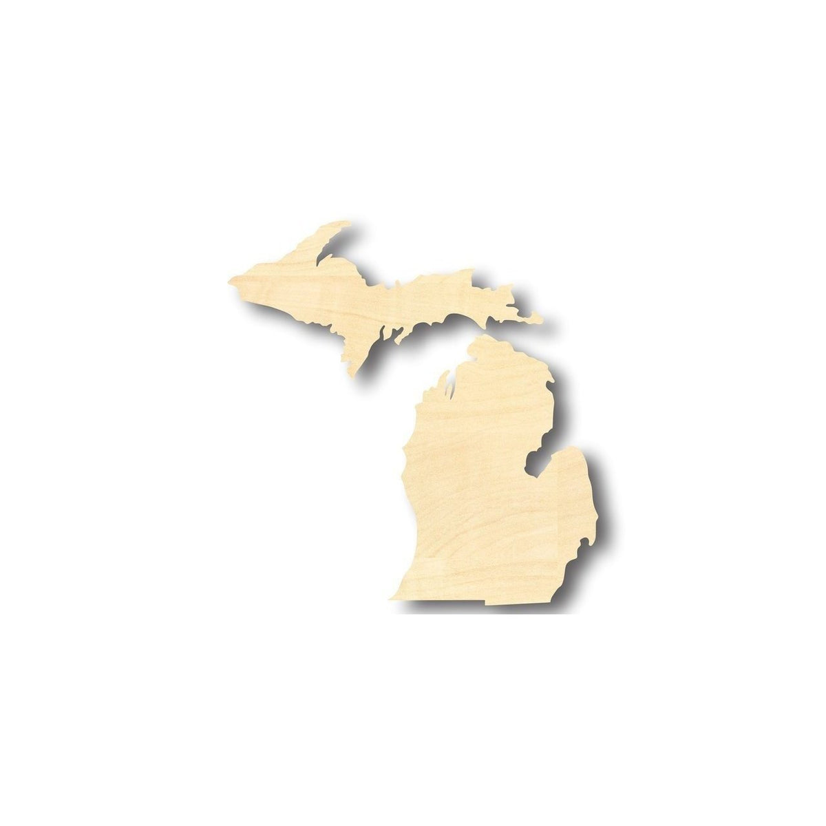 Unfinished Wood Michigan Shape (2 Pieces) - State - Craft - up to – 24 ...