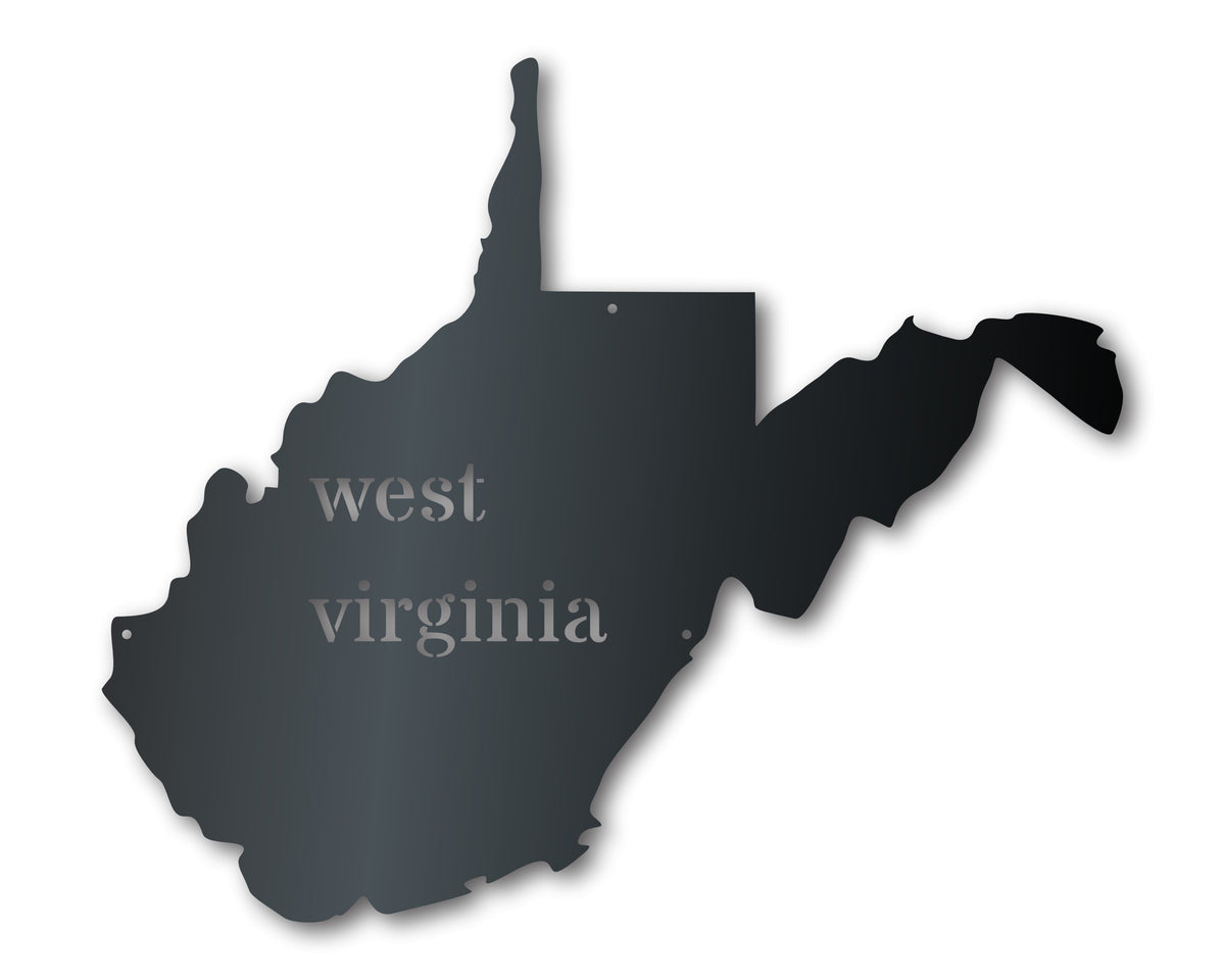 Metal West Virginia Wall Art - Custom Metal US State Sign - 14 Color O ...